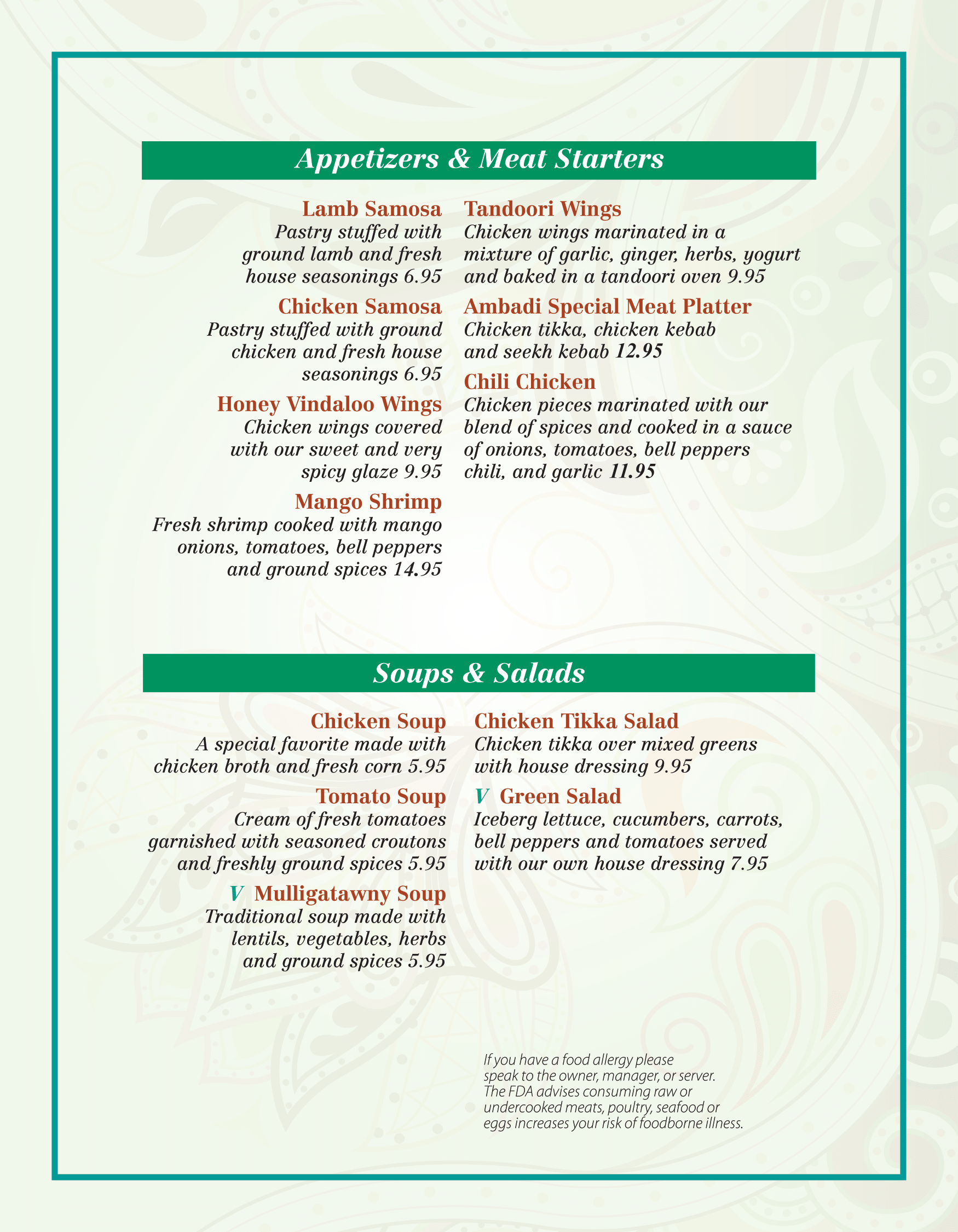 DINNER MENU – Ambadi Kebab & Grill