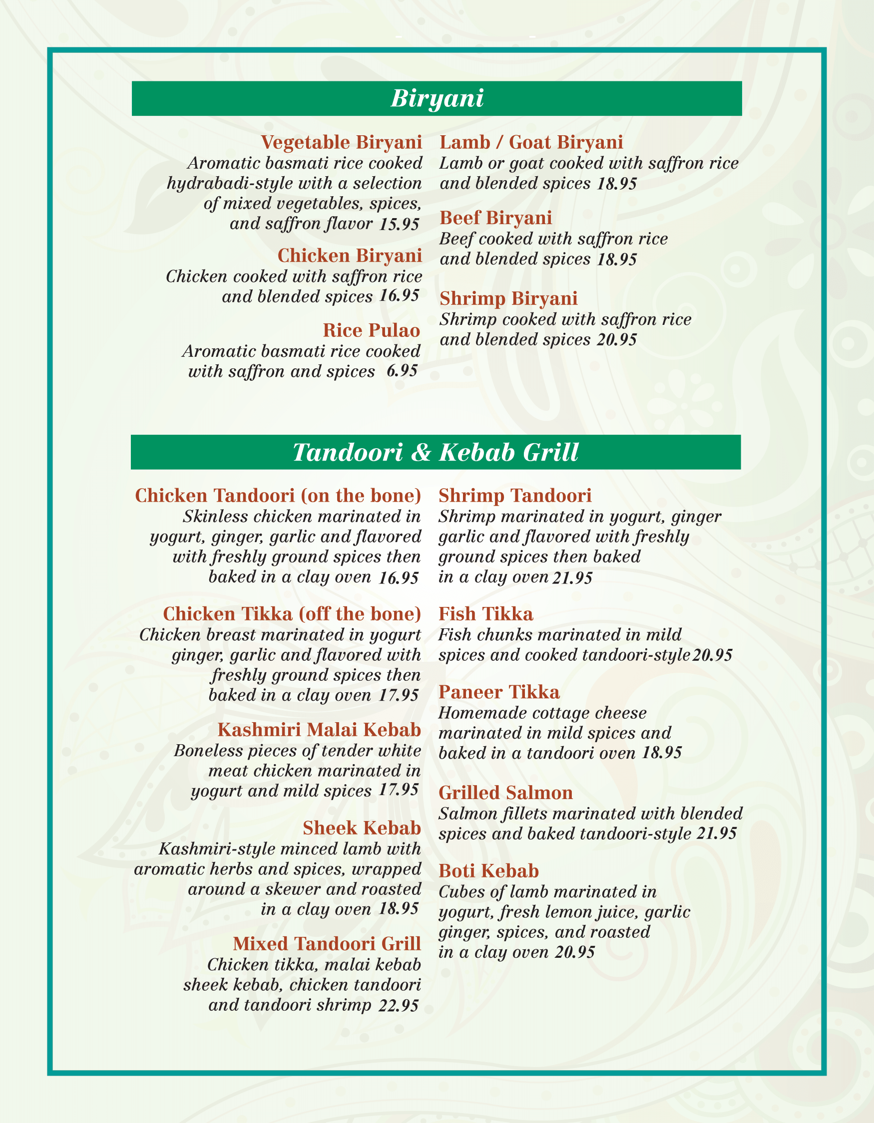 DINNER MENU – Ambadi Kebab & Grill